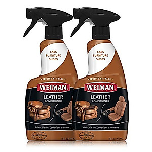 Weiman Leather Cleaner and Conditioner for Use on Your Couch Chair Purse Wallet Shoes Boots Saddle Belt Jacket Car Seat