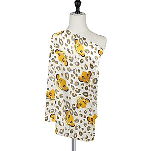 Car Seat Covers for Baby Lion Leopard Nursing Cover Breastfeeding Cover Scarf, Soft Stretchy Carseat Canopy Cover Multi-Use Breathable Stroller Cover for Baby Boy Girl Gifts