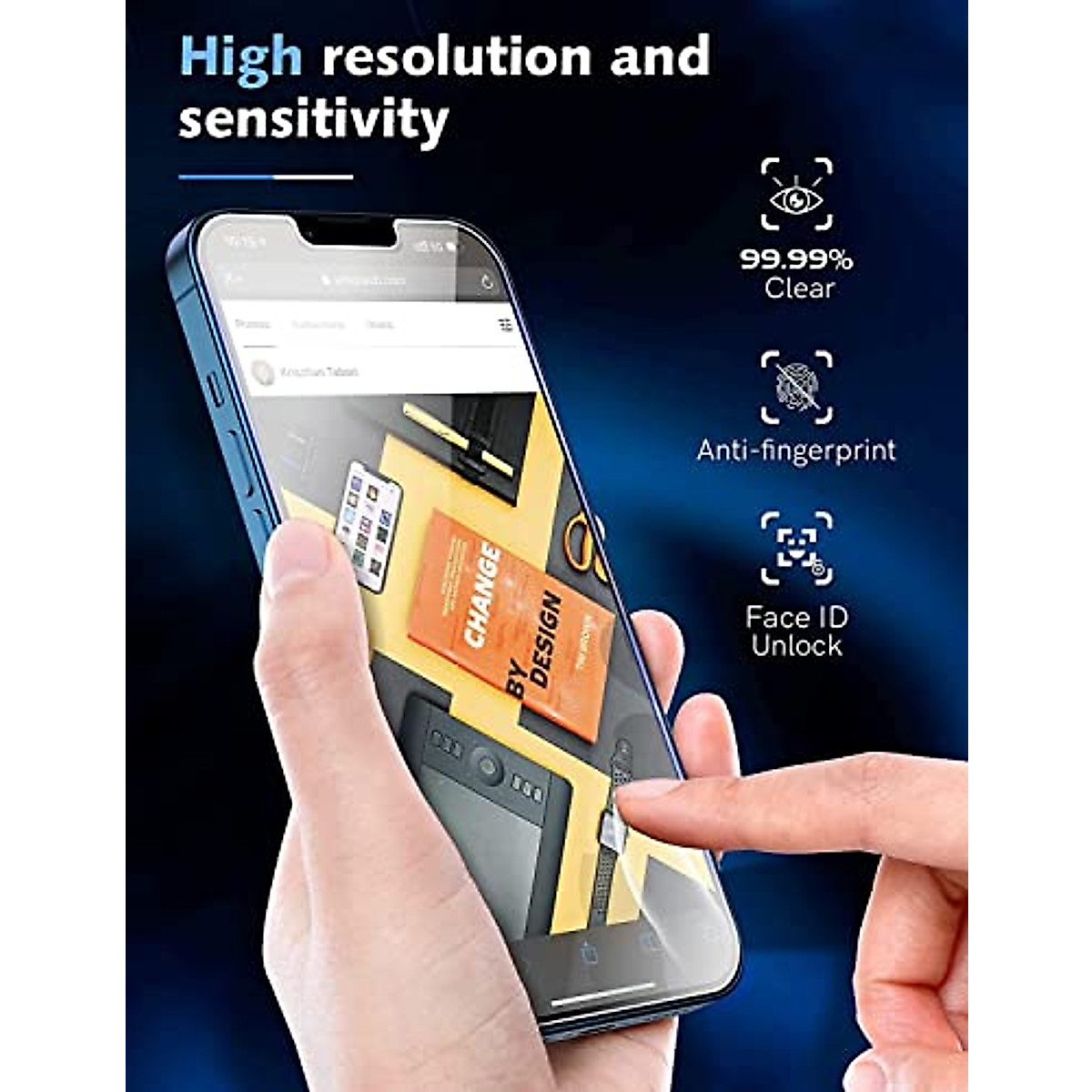 LK 3 Pack iPhone 13 Screen Protector with 3 Pack Camera Lens Protector, Easy Install, HD Clarity, Touch Sensitive, 9H Hardness Tempered Glass for iPhone 13 6.1 Inch - Case Friendly