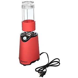 Mironi Personal 500-Watt Mini Blender and Smoothie Maker with Grinder Cup, 2 Blender Bottles and Recipe Booklet, Red