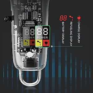 KEMEI Electric Hair Clippers for Men, Cordless Professional Rechargeable Barber Clipper, Zero Gapped Hair Trimmer with LED Display, Barber Trimmer Hair Cutting Kit for Family