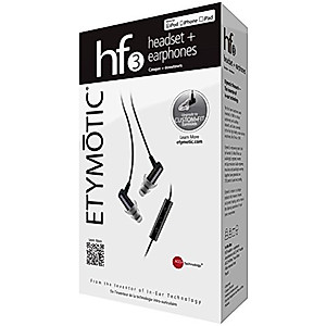 Etymotic Research ER23-HF3-BLACK Noise-Isolating In-Ear Earphones with 3 Button Microphone Control,Black,With Mic