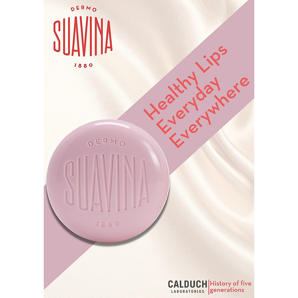 DERMO SUAVINA 1880 Lip Balm Moisturizer for Cracked and Dry Lips with Natural Ingredients Lip Care for Cold and Hot Weather Pack of 1(Strawberry 0.3oz)