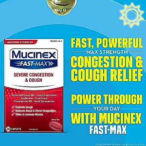 Mucinex Fast-Max Adult Severe Congestion and Cold Caplets, 20 Count (Pack of 3)