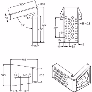VeeBath Essentials Angled Floor WC Toilet Pan/Bidet Fixing Bolts, Repair Bracket and Screws Bathroom Fitting Kit