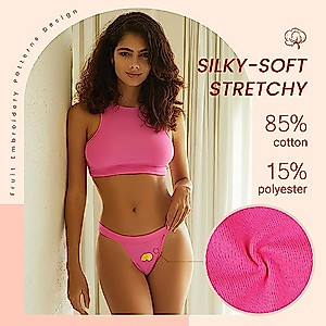 BAJAOEY Cotton Underwear for Women,Womens underwear cheeky,String Bikini Womens Panties Stretch Low-Rise Cheeky Panty 5 Pack S-XL