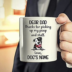 Personalized Pit Bull Coffee Mug, American Pitbull Custom Dog Name, Customized Gifts For Dog Dad, Father's Day, Birthday Halloween Xmas Thanksgiving Gift For Dog Lovers Mugs