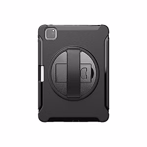 SaharaCase Protection Hand Strap Series Case for Apple iPad Pro 11" (3rd Generation 2021 & 4th Generation 2022) [Shockproof Bumper] Heavy Duty Rugged Protection Antislip Integrated Kickstand - Black