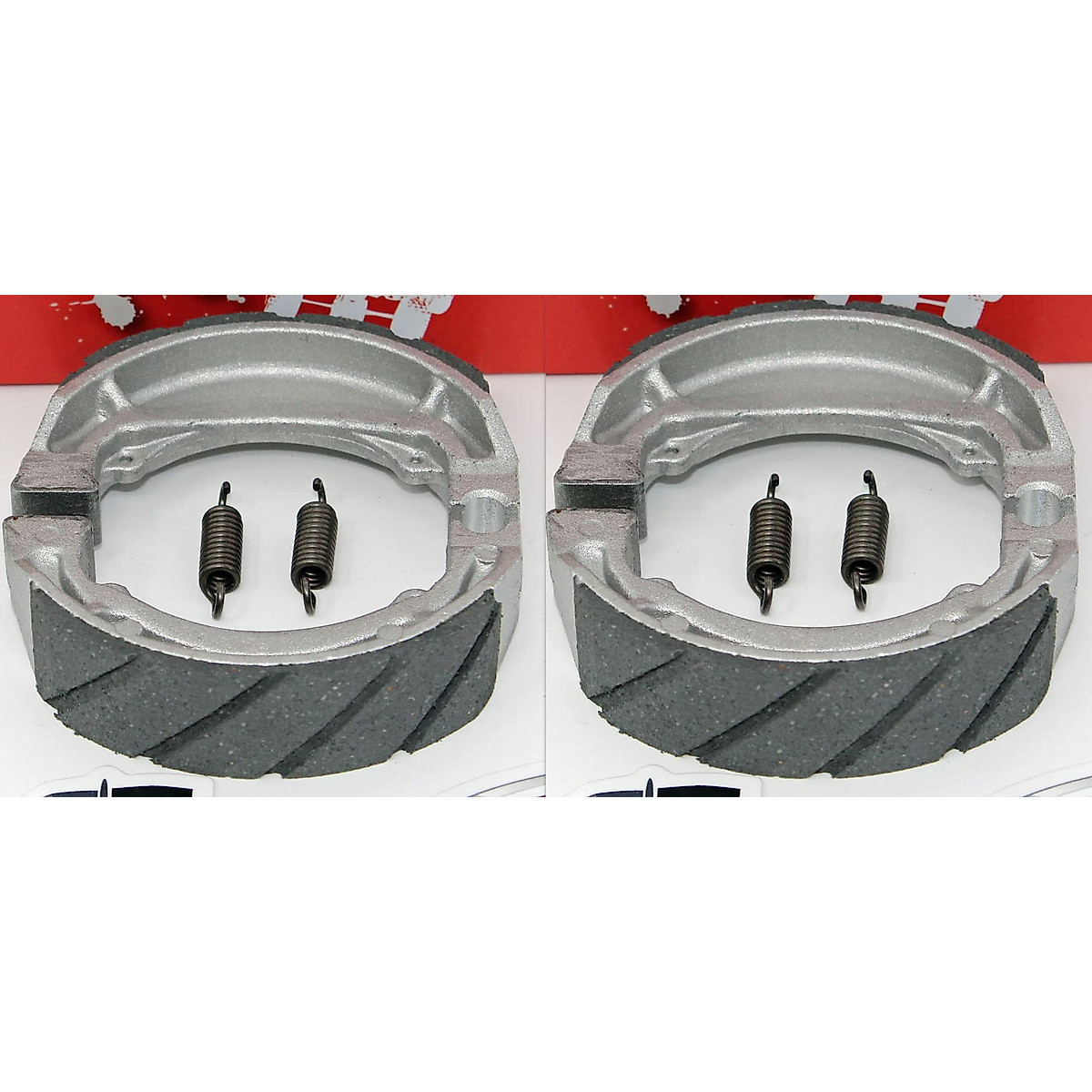 (2 SETS) of FRONT WATER GROOVED BRAKE SHOES & SPRINGS for the 2007-2009 Suzuki LT-Z 90 Z90 Quadsport Four-wheelers