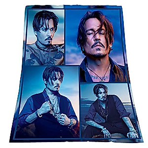YAVITH Johnny Depp Blanket Throws,Johnny Depp Posters,Johnny Depp Merchandise Gifts for Women 60x50 in