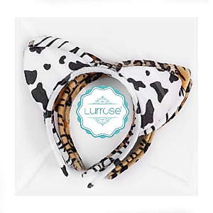 Lurrose 6pcs Plush Cheetah Leopard Grain Cat Ear Hairbands - Cosplay Hair Hoops and Headbands for Halloween, Festivals, Holidays