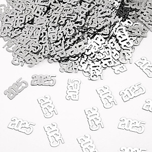 KALOR New Year 2025 Confetti, 60g Silver 2025 Confetti for Happy New Year Decorations 2025 New Years Eve Table Decorations