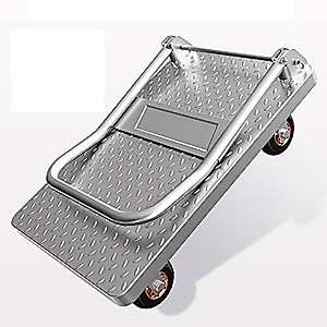 Hand Truck Push Cart Dolly Steel Moving Platform Hand Truck Foldable for Easy Storage and 360 Degree Swivel Wheels Large Load Capacity Utility Cart (Size : Ty1)