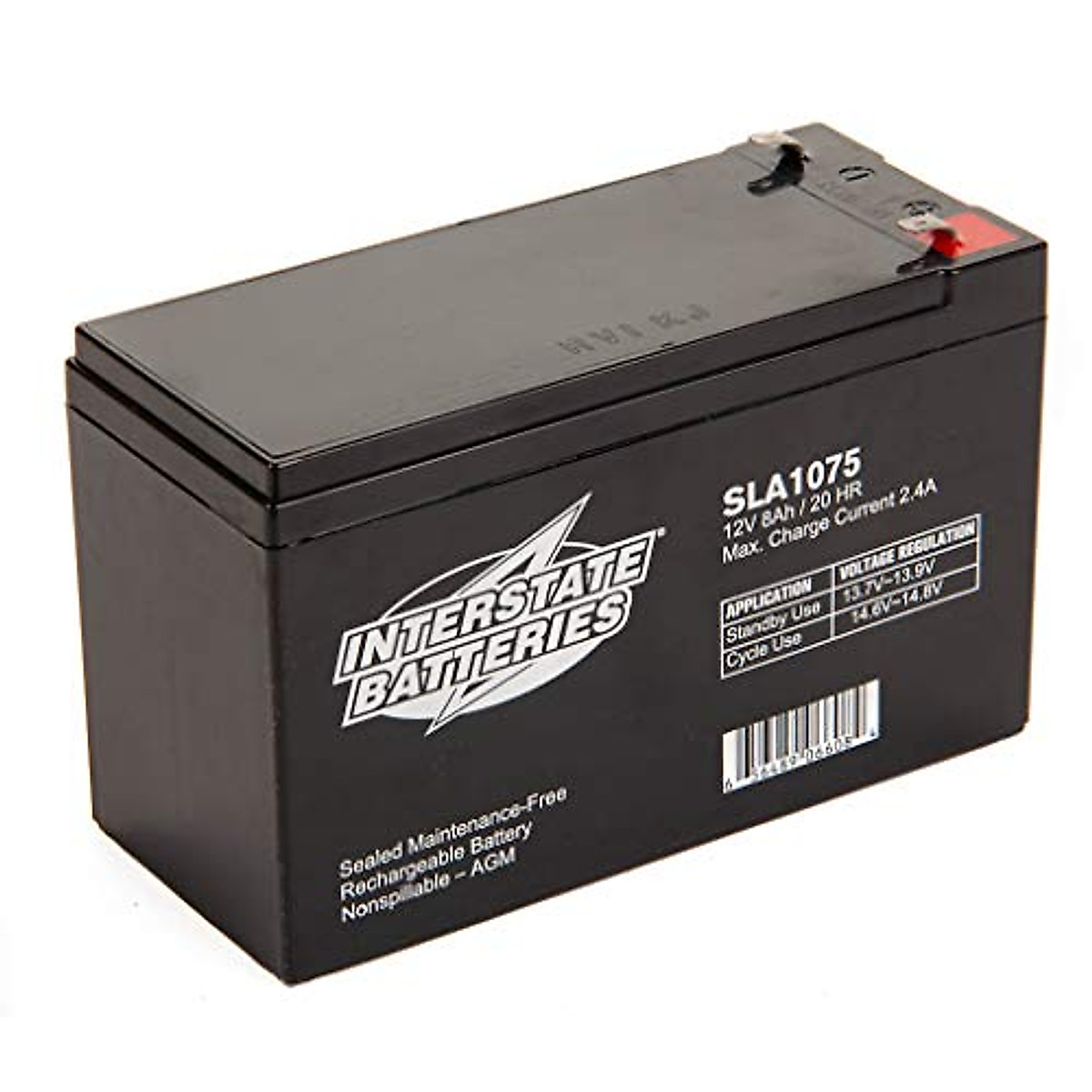 Interstate Batteries 12V 5Ah Battery (SLA1055) & 12V 8Ah Battery (SLA1075) Rechargeable Sealed Lead Acid SLA AGM (F1 Terminal) Wireless Internet UPS Systems, 5.94" x 2.56" x 3.70" (LxWxH)