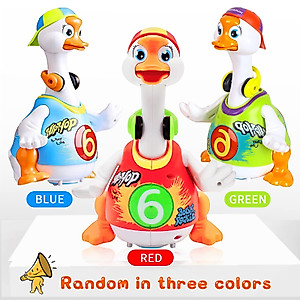 LAGSEAN Baby Toys 18 Months Hip-Hop Goose Early Education Kids Toys for 2 3+ Year Old Boys Girls Music/Walking/Flashing Lights/Dancing Toddlers Christmas Birthday Gifts (Random Color)