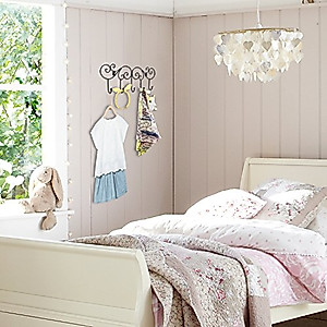 MyGift Scrollwork Black Metal Wall Mounted Decorative Hat and Coat Hook Rack, Hanging Home Decor Storage Hooks