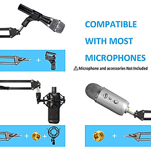 AT2020 Mic Boom Arm with Pop Filter - Microphone Mic Stand with Windscreen Compatible with Audio-Technica AT2020, AT2035, AT4040 Condenser Microphone by YOUSHARES