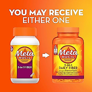 Metamucil 3-in-1 Fiber Capsules, Daily Fiber Supplement for Digestive Health, Plant-Based Psyllium Husk Fiber Capsules, #1 Doctor Recommended Fiber Brand, 300ct Capsules