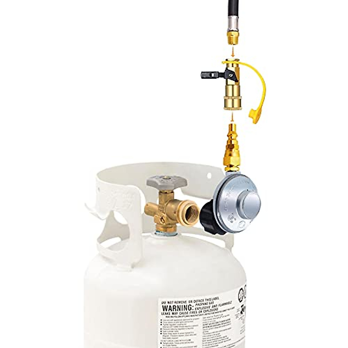 MCAMPAS 1/4" Quick Propane Gas Regulator, QCC1 Propane Adapter Gas Regulator Valve Fittings with1/4 Quick Connector Plug Converter 5lb -20lb Propane Tank Quick Connection Propane Hose for BBQ Grill