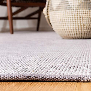 SAFAVIEH Montauk Collection 4' x 6' Silver MTK250G Handmade Flatweave Cotton Area Rug