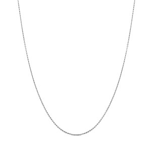 Mia Sarine Rhodium Plated 925 Sterling Silver Adjustable Cable Chain Necklace for Women Made in Italy White Cable