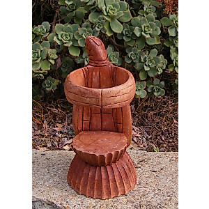 ANEWNICE VERSAINSECT l Nautical Turtle Hono Wood Statue Wine Bottle Holder Tiki Bar Garden Sculpture Outdoor Decoration