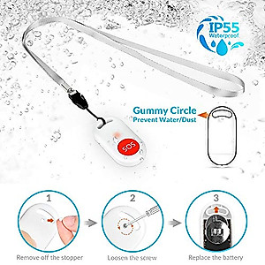 Wireless Caregiver Pager SOS Call Button Nurse Call Alert Caregiver Pager with IP55 Waterproof for Caregiver Alert System Neck Strap Included (ONLY The sos Button, not Including The Receiver)