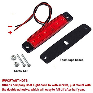 Shangyuan Navigation Lights, Led Stern Lights, Marine Strip Lights for Boat Lights Bow and Stern, Kayak Lights, DC 12V 2PCS (Red and Green)