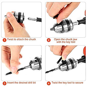 3/8 inch Hand Drill Manual Hand Crank Drill with 8Pcs Drill Bit Set, Safe Double Pinions DesignHand Drill for Wood Plastic and Metal