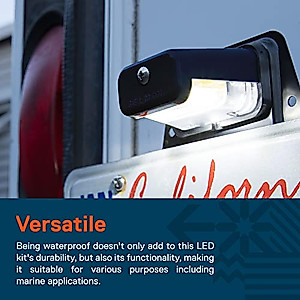 TRUE MODS LED License Plate Light for Trailer [Bracket Mount] [DOT FMVSS 108] [SAE L] [Black-Finish] [Waterproof] [12V DC] License Tag Lights for UTV ATV Trailer Truck RV Boat
