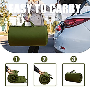 MAXYOYO Roll Up Mattress Sleeping Mat, Floor Futon for Outdoor Indoor, Upgraded Portable and Foldable Mattress, Green Twin, 75x36 Inch