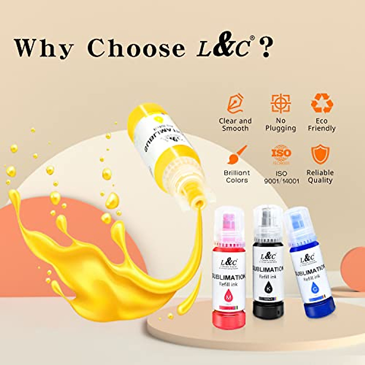 Sublimation Ink for Epson Ecotank 2840 ET-2400 ET-2800 ET-2803 ET-2720 ET-2760 ET-2750 ET2850 ET-15000 EcoTank Printer