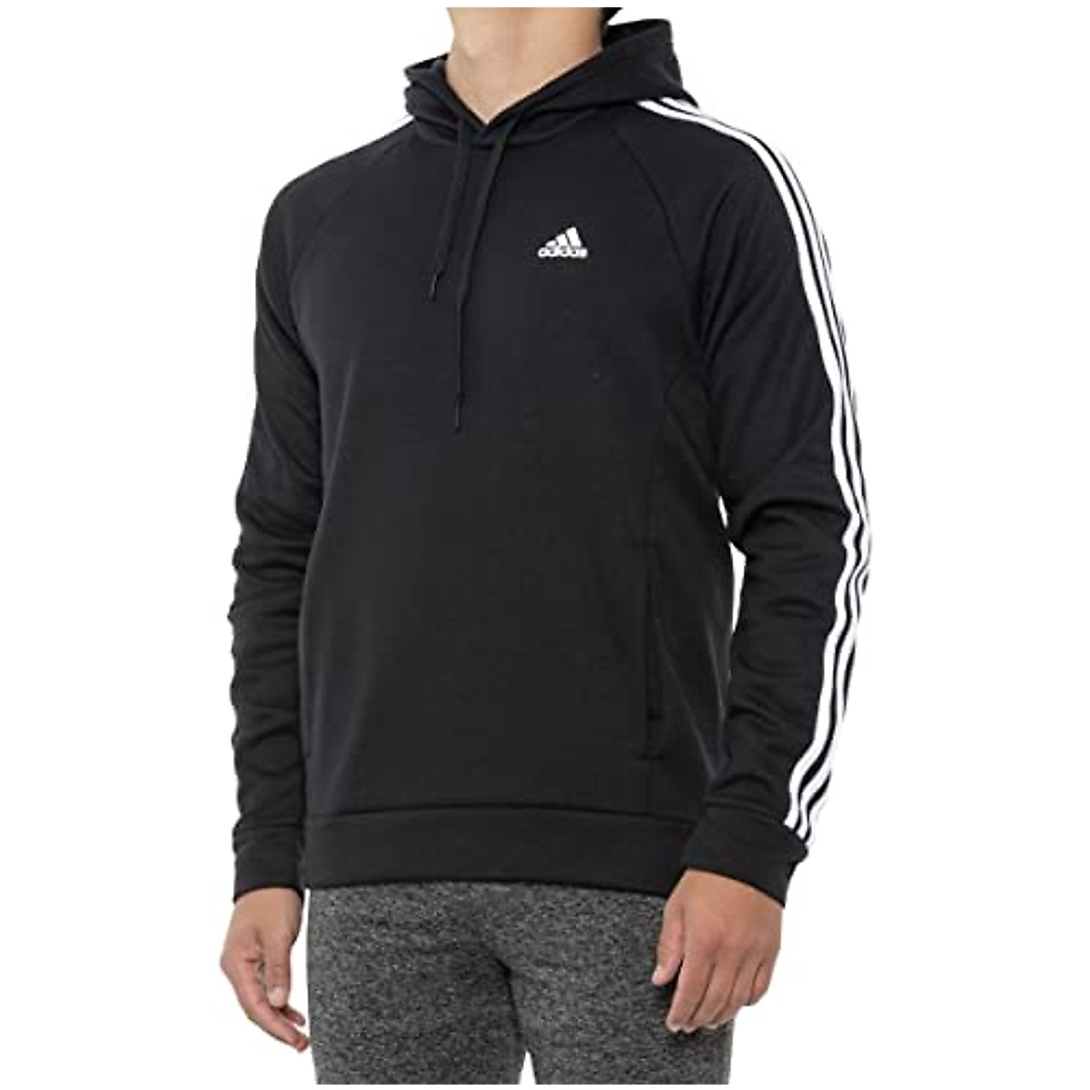 Adidas 3-Stripe Fleece Hoodie (X-large) Black