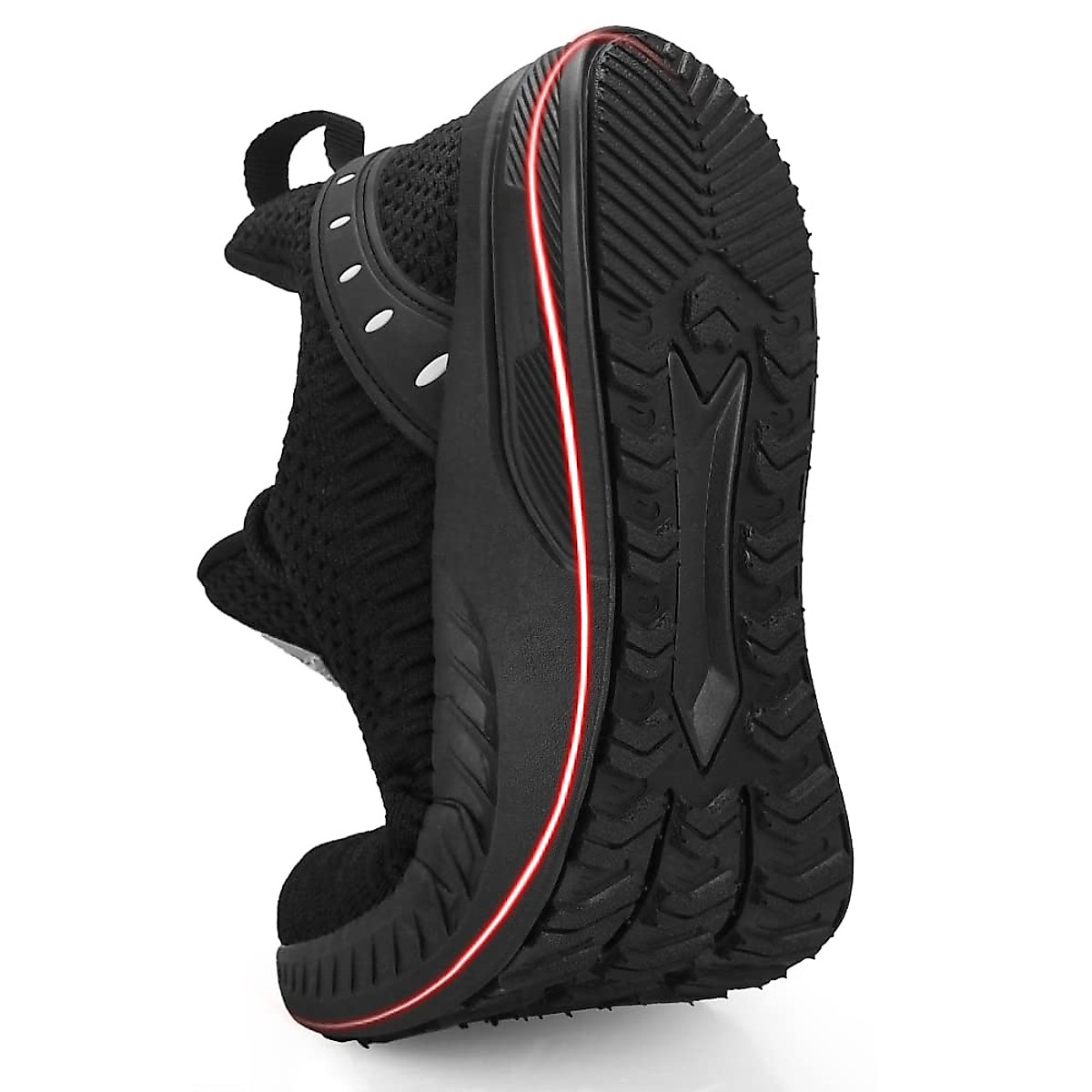 Feethit Mens Slip On Walking Shoes Blade Tennis Shoes Non Slip Running Shoes Lightweight Workout Shoes Breathable Mesh Fashion Sneakers All Black Size 10.5