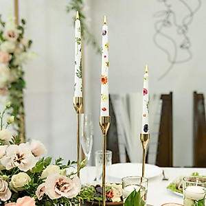 MTLEE 30 Pack Pressed Flower Candles Making Kit 6 Set Dried Pressed Flowers 12 White Taper Candles 10 White Tealight Candles with Tweezers Brush for DIY Candles Crafts Birthday Wedding Party Favors