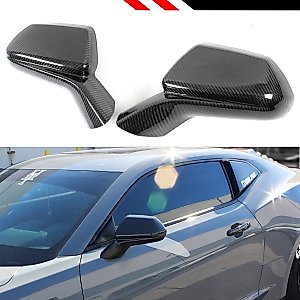 Real Carbon Fiber Add-on Side View Mirror Cover Compatible with 2016-2021 Chevy Camaro LT SS RS ZL1