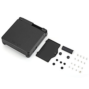 Lazmin Replacement Housing Shell Case Cover Repair Part, Screen Glass Lens & Screwdrivers Tool for Gameboy Advance SP Console, Prevent from Stains, Scratch, rub, and Erosion (Black)