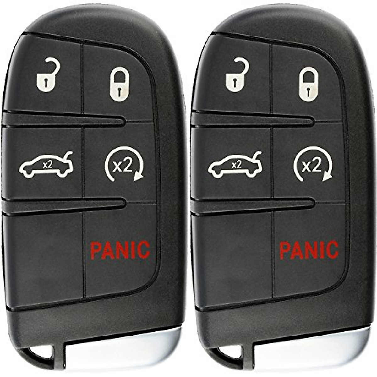 KeylessOption Keyless Entry Remote Car Smart Key Fob Starter for Dodge Dart Charger Challenger M3N-40821302 (Pack of 2)