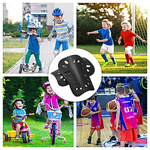 4 Pairs Kids Soccer Shin Guards Breathable Shin Guard Sleeves Toddler Shin Guards for Soccer Girls Boys Child Calf Protective Gear Shin Pad for 3-10 Years Old Children Soccer (Black and White)