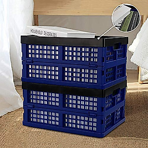 Tstorage 16 L Plastic Folding Crate, Collapsible Storage Bin, 3 Packs