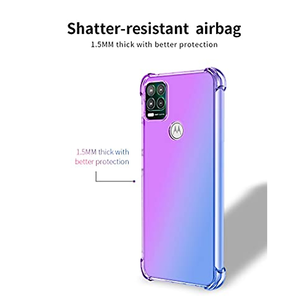 Lmposla for Moto G Stylus 5G Case, Shockproof Slim Ultra-Thin Flexible TPU Soft Silicone Airbag Anti-Drop Case Cover for Motorola Moto G Stylus 5G 2021 (Pink/Teal)