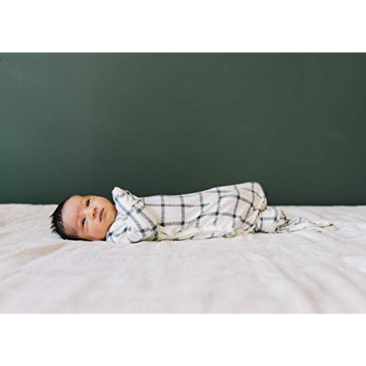 Copper Pearl Baby Gown - Knotted Newborn Sleepers for Baby Boy and Girl, Soft Stretchy Long Sleeve Infant Gowns with Bottom Tie and Hand Mittens, Perfect Hospital Coming Home Outfit (Ledger)