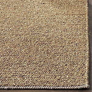 SAFAVIEH Natural Fiber Collection Accent Rug - 3' x 5', Natural, Handmade Seagrass & Cotton, Ideal for High Traffic Areas in Entryway, Living Room, Bedroom (NF510A)