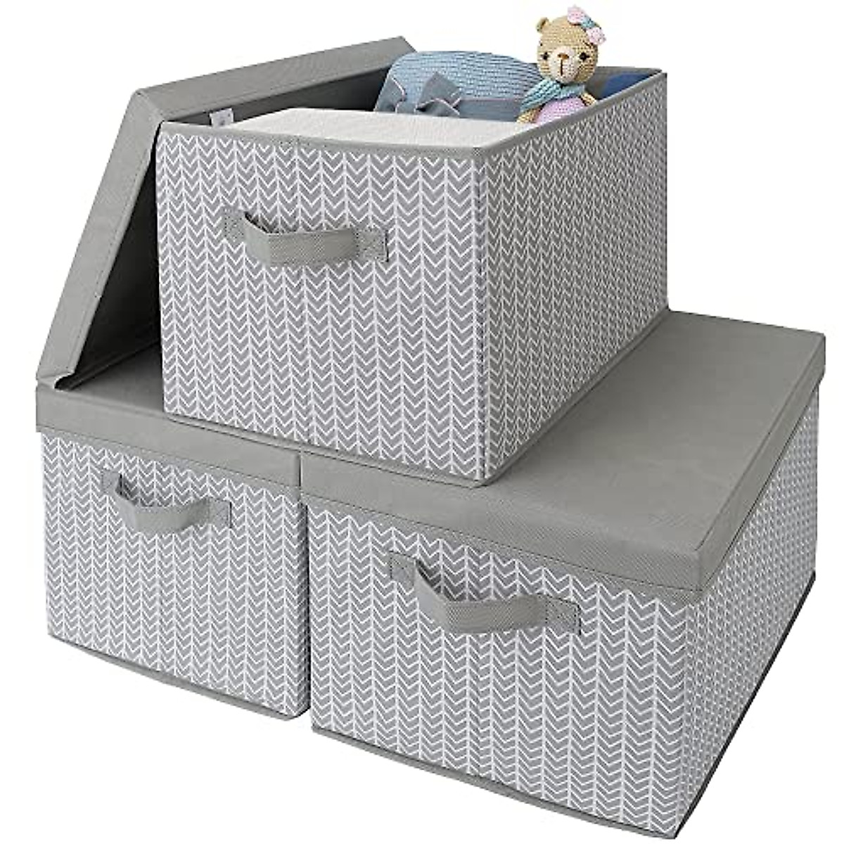 GRANNY SAYS Bundle of 1-Pack Extra Large Rectangle Storage Bins & 3-Pack Large Rectangle Closet Storage Bins with Lids