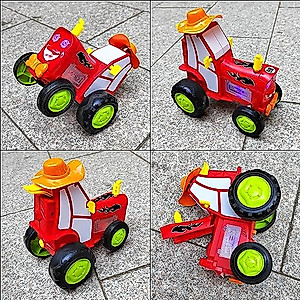 Tipmant Cute Cartoon RC Stunt Car 4CH Radio Remote Control Vehicle Toy Music, Lights Kids Birthday Gifts (Red)