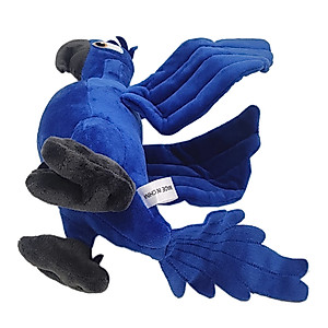 MUAQUATA Blue Parrot with Flower Stuffed Animal Plush Toy (Dark Blue Parrot with Scarf)