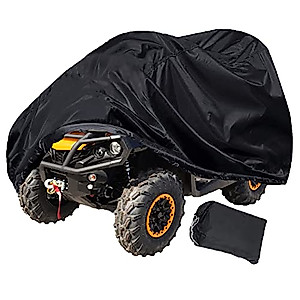 Indeed BUY ATV Cover Waterproof, 420D Heavy Duty Ripstop Material Black Protects 4 Wheeler From Snow Rain or Sun,102'' x44'' x 48''