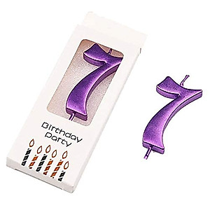 Wawabeauty QQYL Happy Birthday Candles Number 7 Candle for Birthday for Kids Adult Birthday Party Cake Topper Decoration (Number 7)