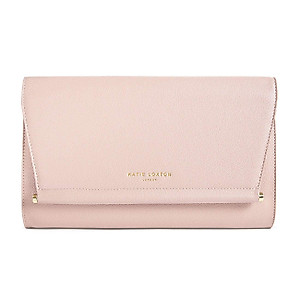 KATIE LOXTON Ava Womens Medium Vegan Leather Envelope Clutch Handbag Pale Pink