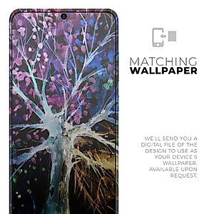 DesignSkinz Inverted Abstract Colorful Watercolor Vivid Tree Protective Vinyl Decal Wrap Skin Cover Compatible with The Samsung Galaxy S20 (Screen Trim & Back Glass Skin)
